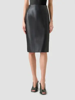 Akris Leather Pencil Skirt