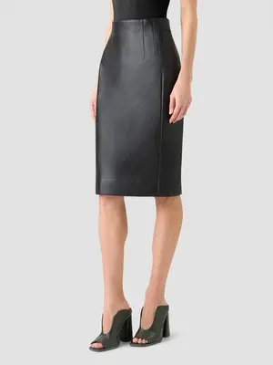 Akris Leather Pencil Skirt