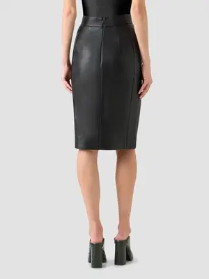Akris Leather Pencil Skirt