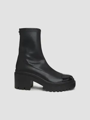 GIUSEPPE ZANOTTI Leather Cap-toe Platform Ankle Boots