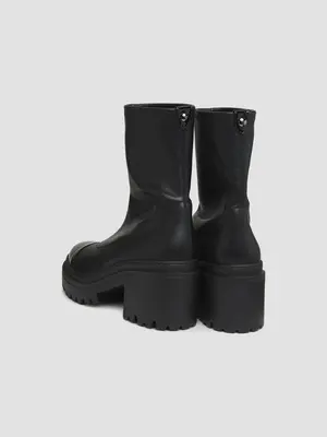 GIUSEPPE ZANOTTI Leather Cap-toe Platform Ankle Boots