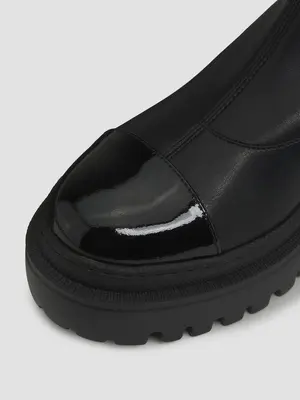 GIUSEPPE ZANOTTI Leather Cap-toe Platform Ankle Boots