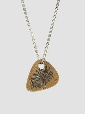 John Varvatos Artisan Metals Brass Guitar Pick Pendant Necklace - Mixed
