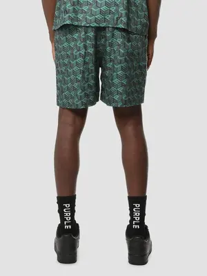 PURPLE BRAND Resort Monogram Elasticized Shorts