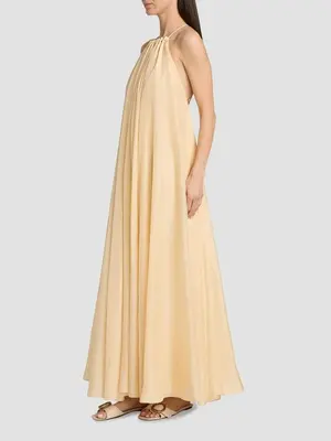 Zimmermann Aster Gathered Bead Silk Maxi Dress
