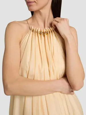 Zimmermann Aster Gathered Bead Silk Maxi Dress