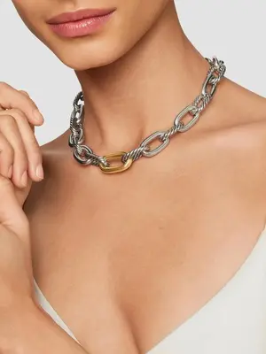 David Yurman Dy Madison Chain Necklace In Sterling - Multi