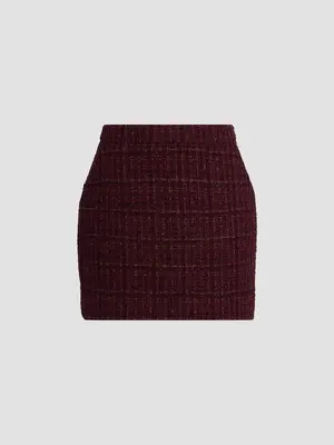 Generation Love Kendra Cotton-blend Metallic Tweed Miniskirt - Malbec Multi