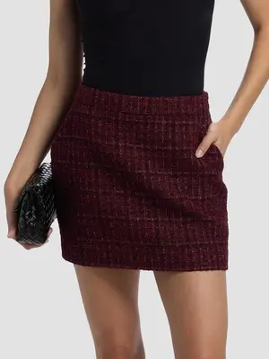 Generation Love Kendra Cotton-blend Metallic Tweed Miniskirt
