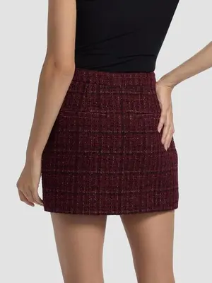 Generation Love Kendra Cotton-blend Metallic Tweed Miniskirt