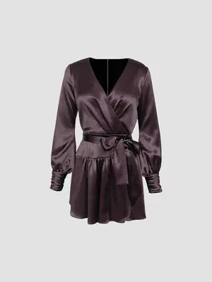Dress The Population Darla Satin Tie-waist Minidress