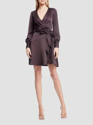Dress The Population Darla Satin Tie-waist Minidress