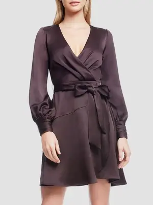 Dress The Population Darla Satin Tie-waist Minidress