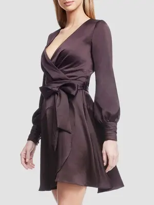 Dress The Population Darla Satin Tie-waist Minidress