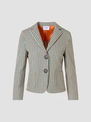 Akris Seersucker Stripe Stretch-cotton Blazer