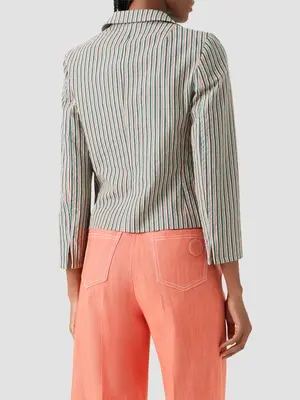 Akris Seersucker Stripe Stretch-cotton Blazer