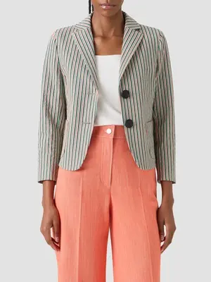 Akris Seersucker Stripe Stretch-cotton Blazer