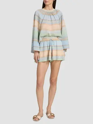 Zimmermann Indra Striped Shorts - Blue Multi