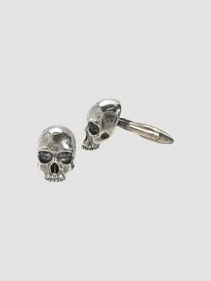 John Varvatos Skulls & Daggers Sterling Skull Cufflinks - Silver