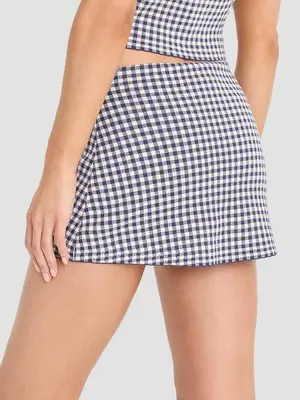 Good American The Keepsake Gingham Skort