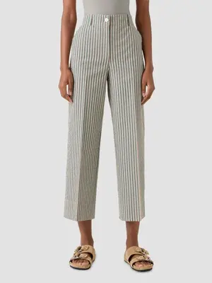 Akris Chiara Seersucker Crop Pants