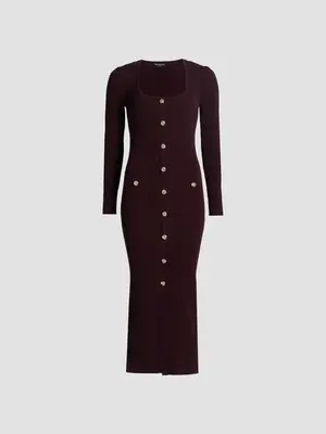Generation Love Andolina Rib-knit Midi-dress - Malbec