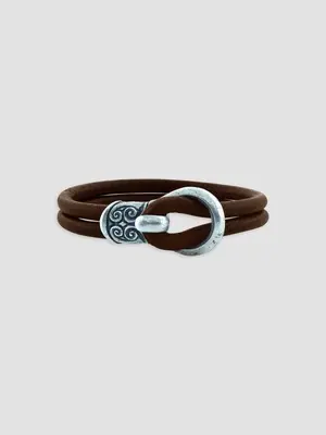 John Varvatos Sterling & Leather Double-strand Bracelet - Silver