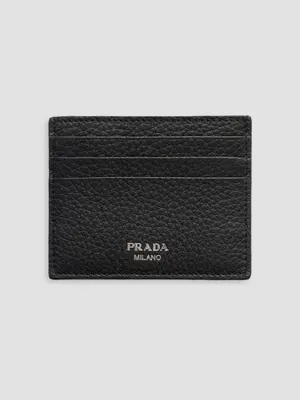 Prada Leather Card Holder - Black