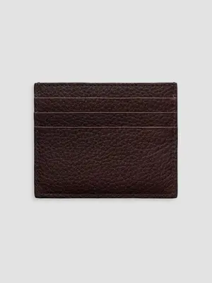 Prada Leather Card Holder - Brown