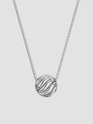 David Yurman Sculpted Cable Pendant Necklace In Sterling 10mm
