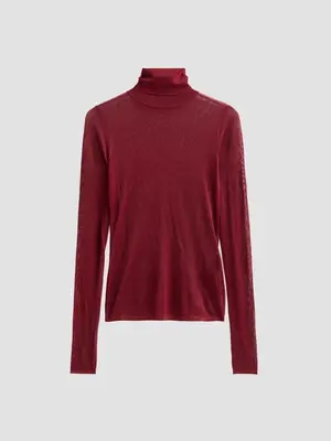 Zimmermann Fine-knit Turtleneck Top - Bordeaux