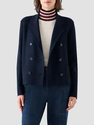 Akris Stretch Wool Cardigan-style Jacket - Navy