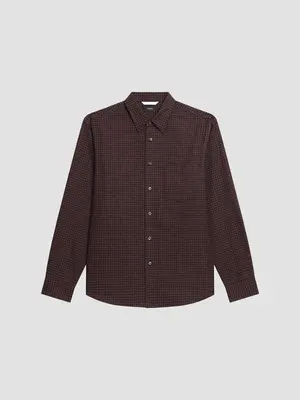 Theory Woods Check Weekend Shirt - Deep Eggplant Multi