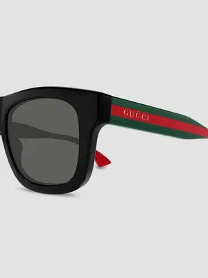Gucci New Pop Web 52mm Square Sunglasses - Black