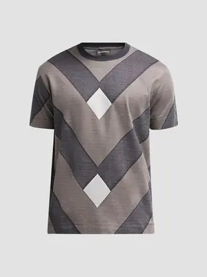 Emporio Armani Geometric-print Jersey Crewneck T-shirt - Multi