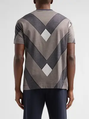 Emporio Armani Geometric-print Jersey Crewneck T-shirt - Multi