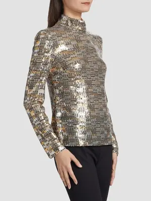Rosetta Getty Bauhuas Mesh Sequined Top