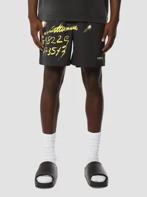 PURPLE BRAND All Round Graphic Swim Shorts - Black