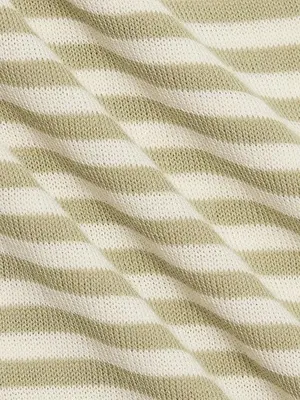 FRAME The Striped Gathered Short-sleeve Sweater
