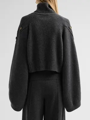 Zimmermann Valiant Buttoned Wool Sweater - Graphite