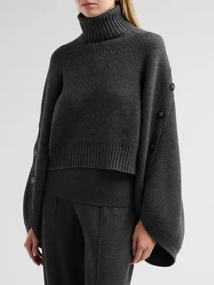 Zimmermann Valiant Buttoned Wool Sweater - Graphite