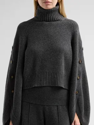 Zimmermann Valiant Buttoned Wool Sweater - Graphite