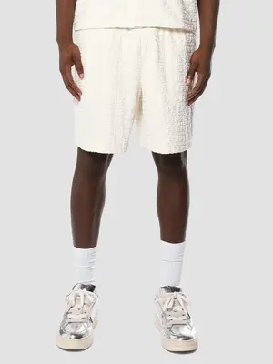 PURPLE BRAND Embossed Logo Terry-towel Shorts
