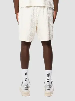 PURPLE BRAND Embossed Logo Terry-towel Shorts