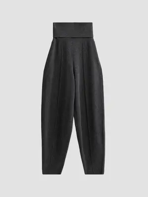 Zimmermann Valiant Knit Barrel-leg Pants - Graphite