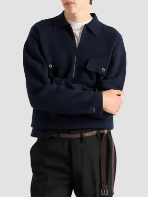 Prada Cashmere Polo Shirt - Blue