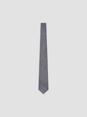 Giorgio Armani Geometric Line Silk Tie - Gray Fancy