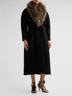Zimmermann Valiant Faux Fur-collar Coat