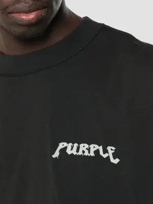 PURPLE BRAND Printed Cotton Crop Long-sleeve T-shirt