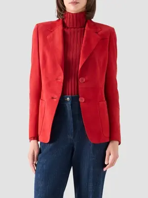 Akris Suede Single-breasted Blazer